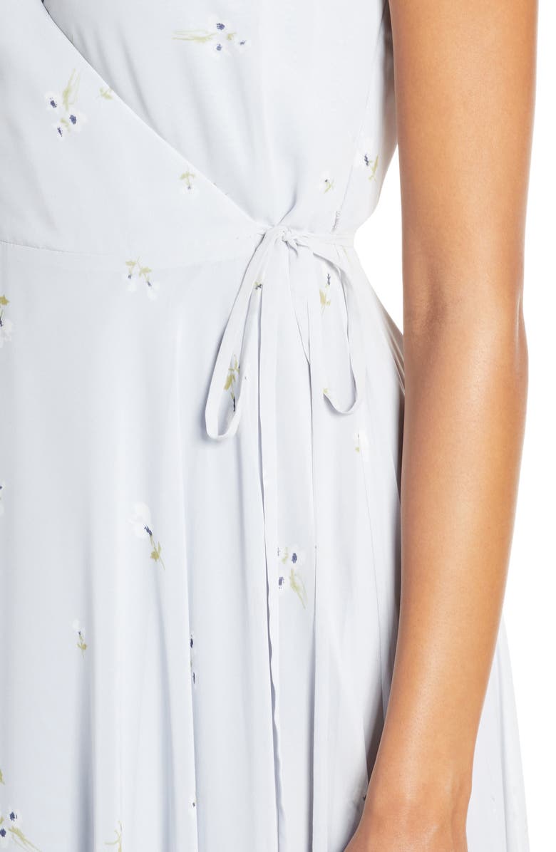 Jenny Yoo James Ditsy Floral Print Wrap Chiffon Evening Gown ...