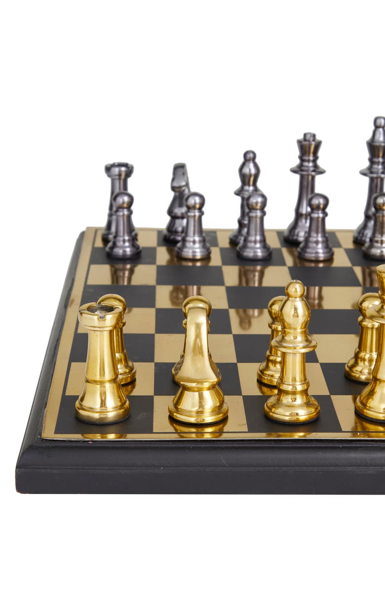 WILLOW ROW Goldtone Aluminum Chess Game Set | Nordstromrack