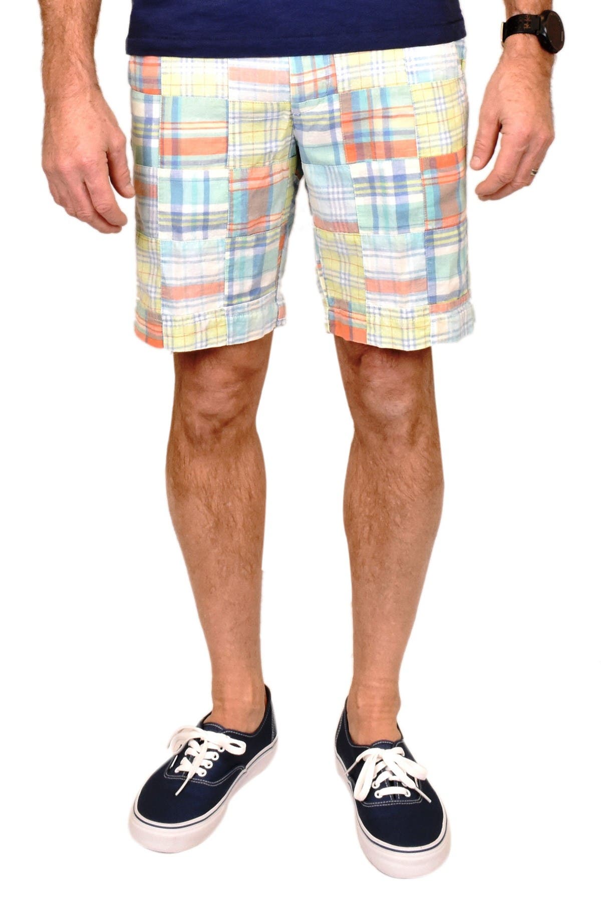 Vintage 1946 Patch Madras Print Flat Front Shorts | Nordstromrack