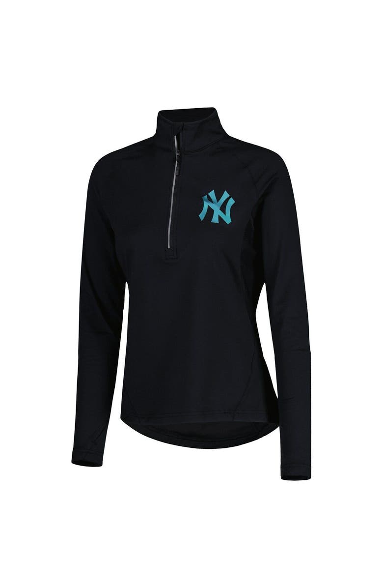 LEVELWEAR Women's Levelwear Black New York Yankees Energy Quarter-Zip ...