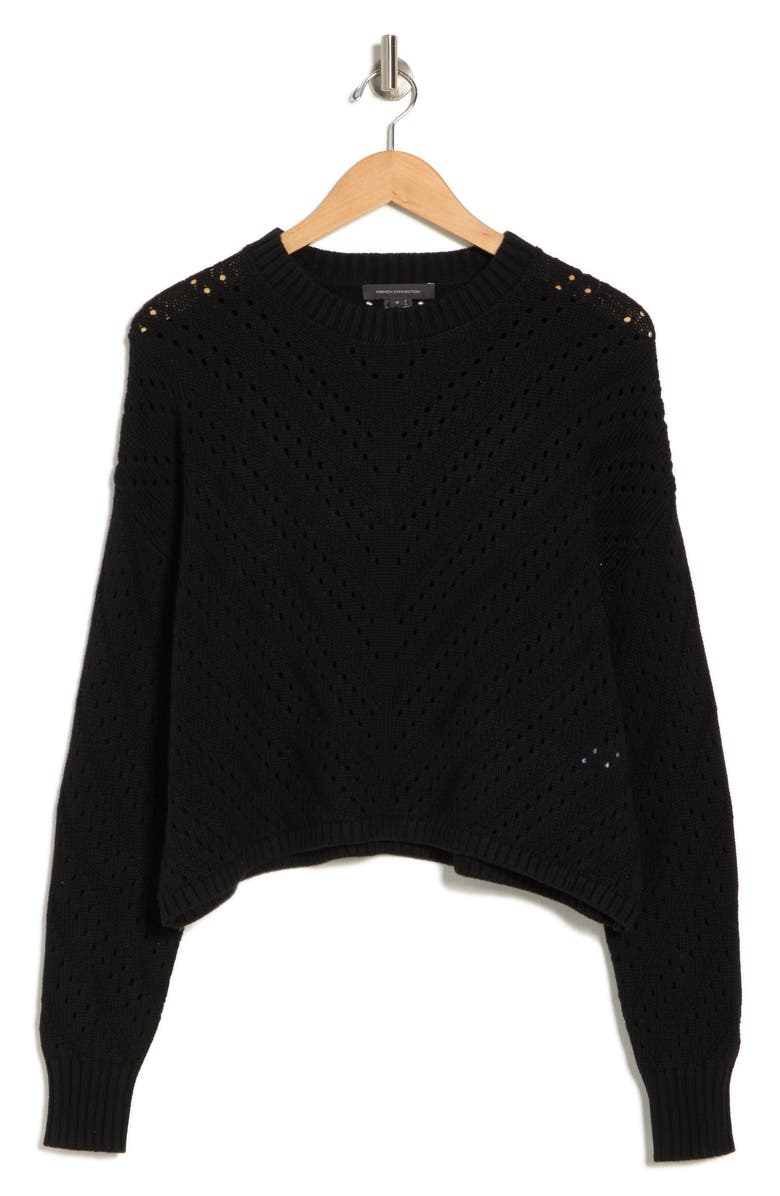 French Connection Mozart Chevron Cotton Sweater | Nordstromrack