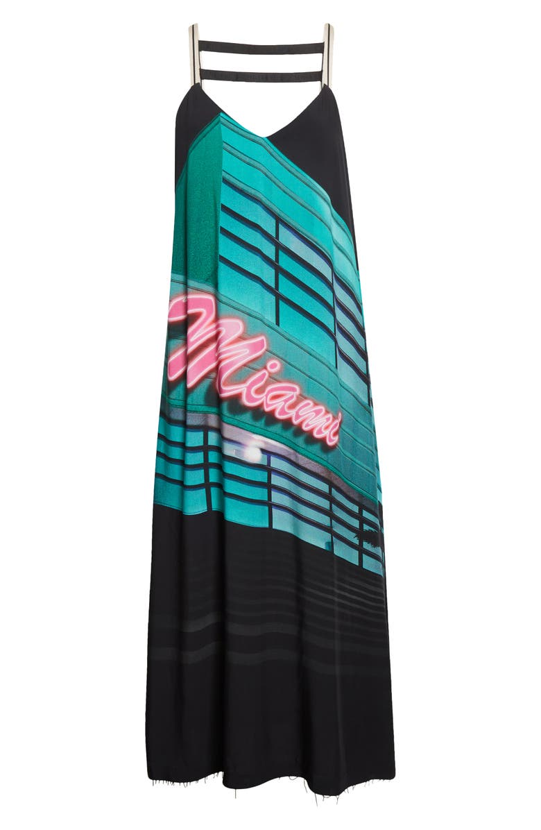 Palm Angels Miami Track Straps Satin Midi Slipdress | Nordstromrack