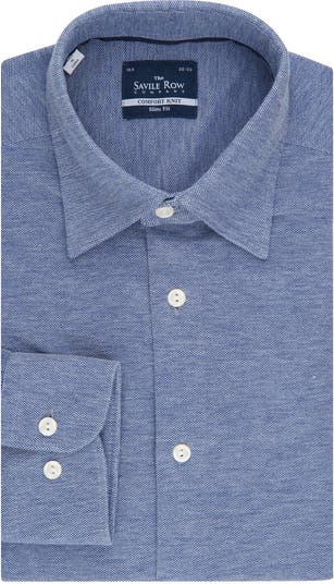 SAVILE ROW CO Piqué Knit Slim Fit Dress Shirt | Nordstromrack