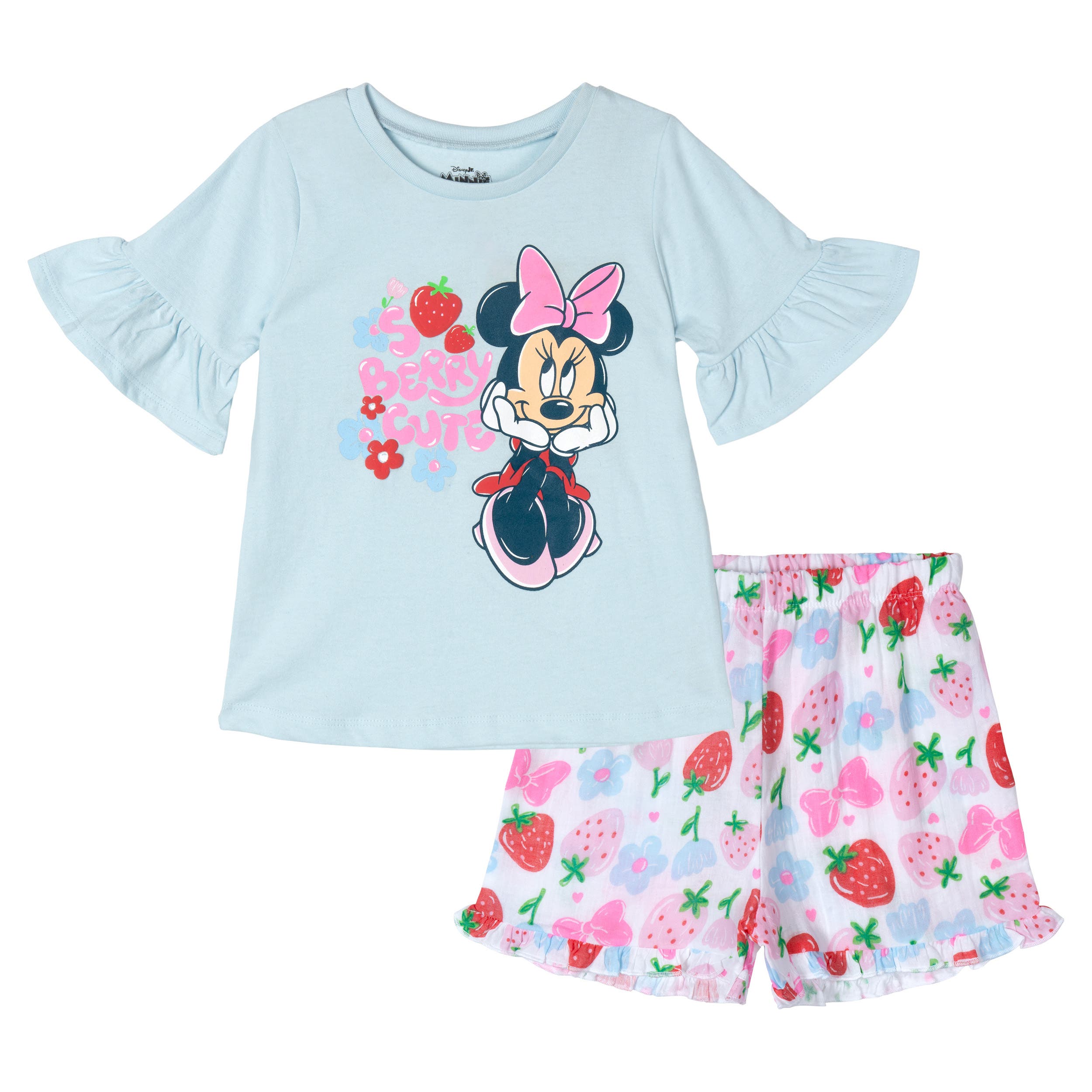 Disney Minnie Mouse 2-Piece Short Sleeve Tee and Gauze Shorts Set ...