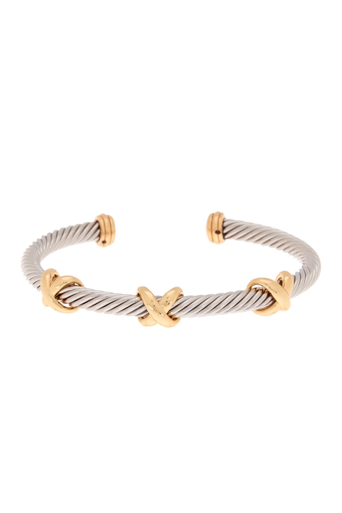 MESHMERISE Two-Tone Twisted Cable Cuff Bracelet | Nordstromrack