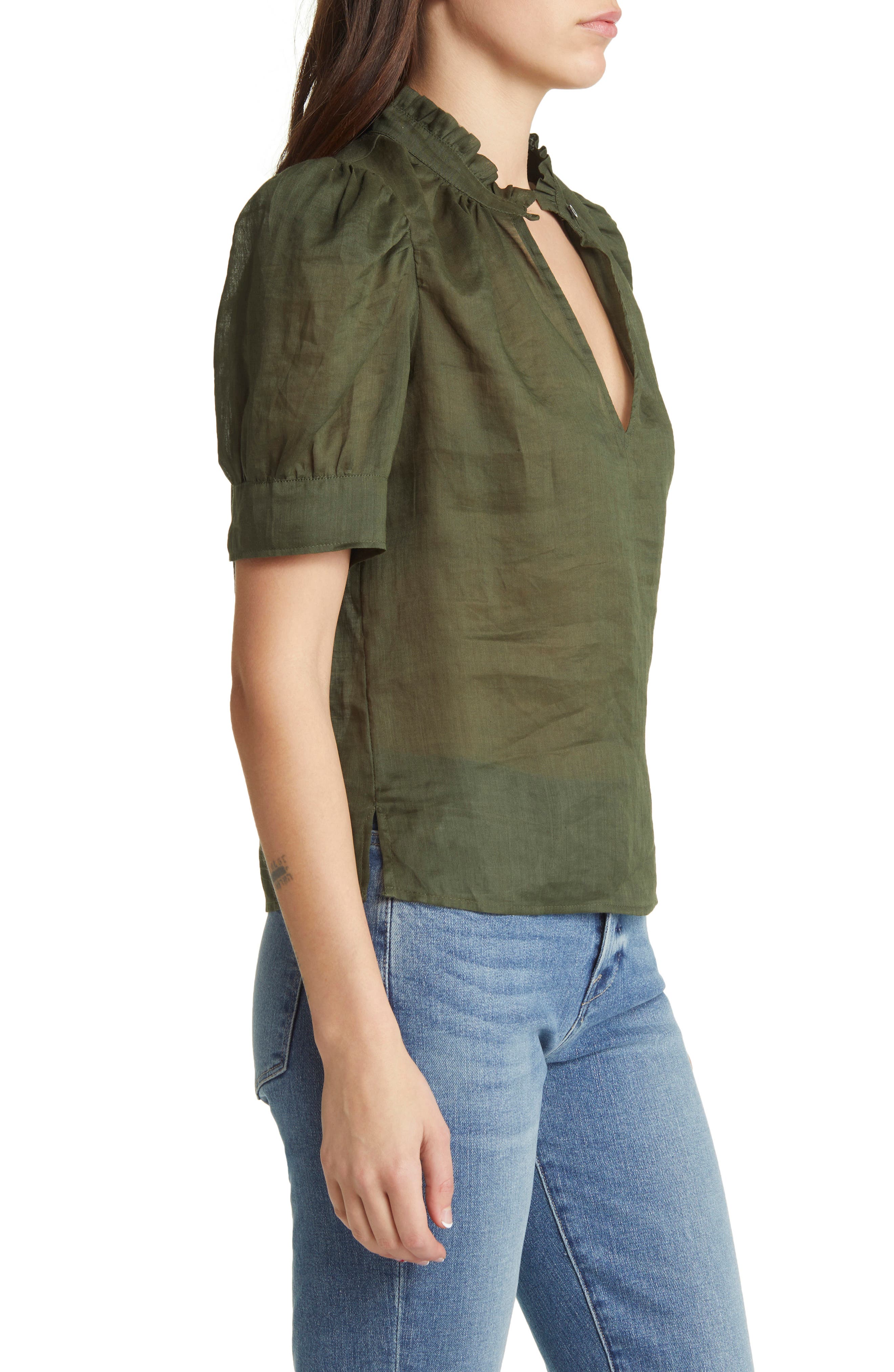 FRAME Ruffle Collar Top | Nordstromrack