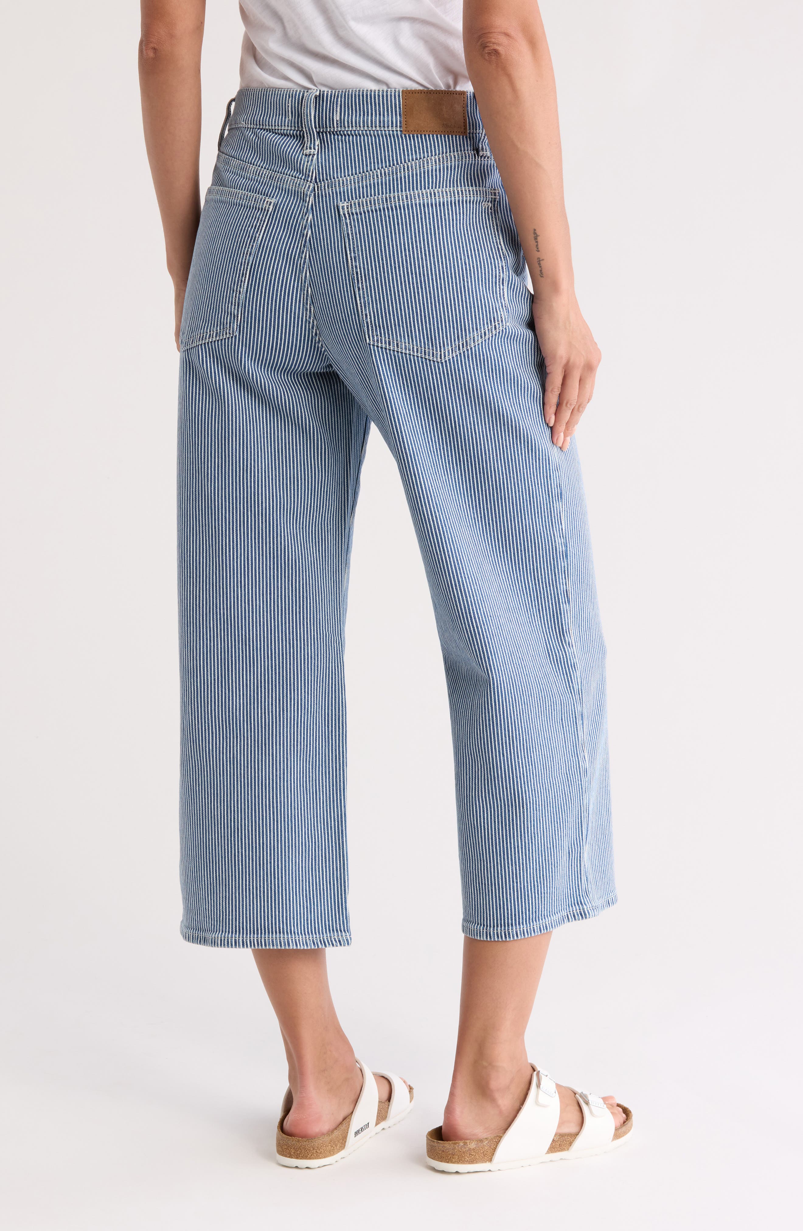 Madewell Railroad Stripe Wide Leg Jeans | Nordstromrack