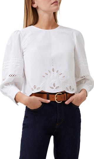 French Connection Alissa Cotton Broderie Anglaise Top | Nordstrom