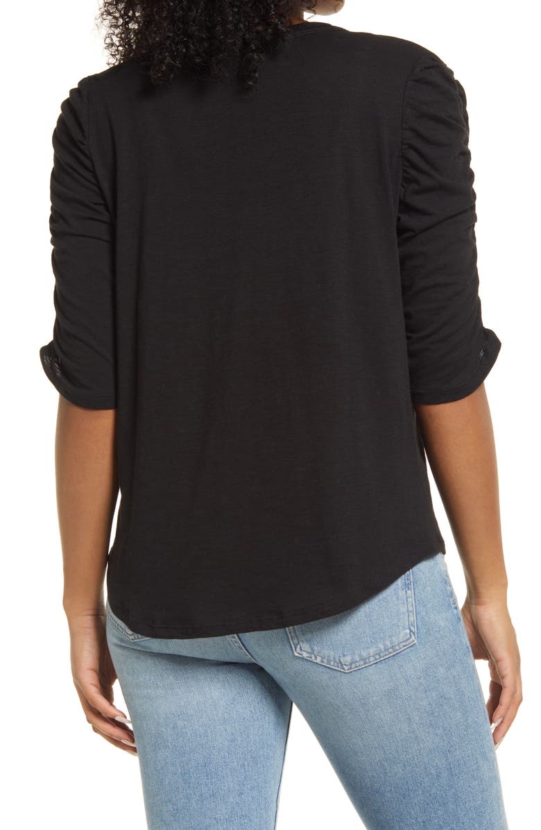 Wit & Wisdom Ruched Elbow Sleeve Knit Top | Nordstromrack