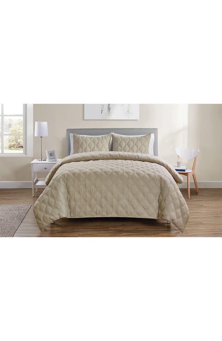 VCNY HOME Quad Diamond 2-Piece Duvet Twin XL Set - Taupe | Nordstromrack