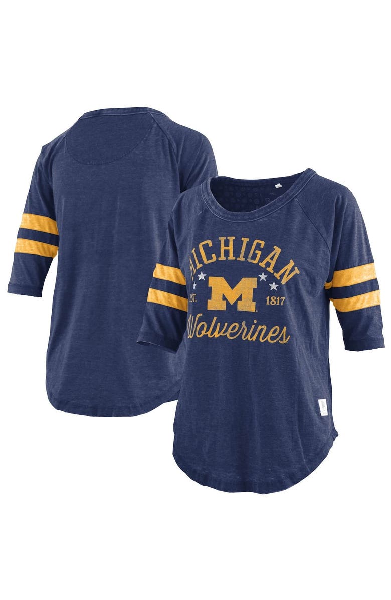 PRESSBOX Women's Pressbox Navy Michigan Wolverines Plus Size Jade ...