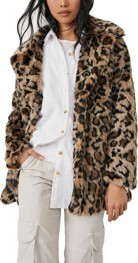 Free People Lola Leopard Faux Fur Jacket | Nordstromrack