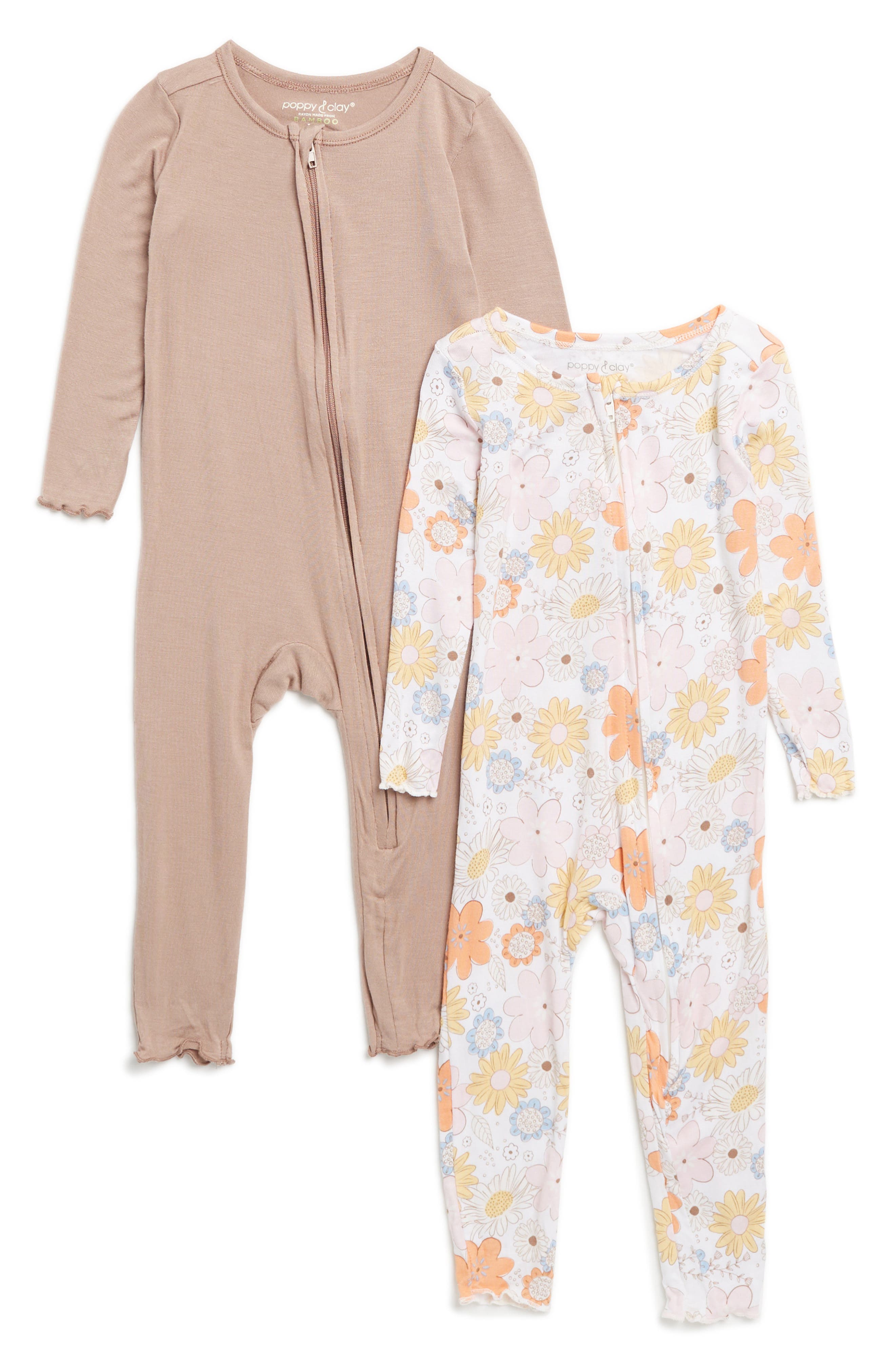 Poppy & Clay Zen 2-Pack Zip Sleeper Rompers | Nordstromrack