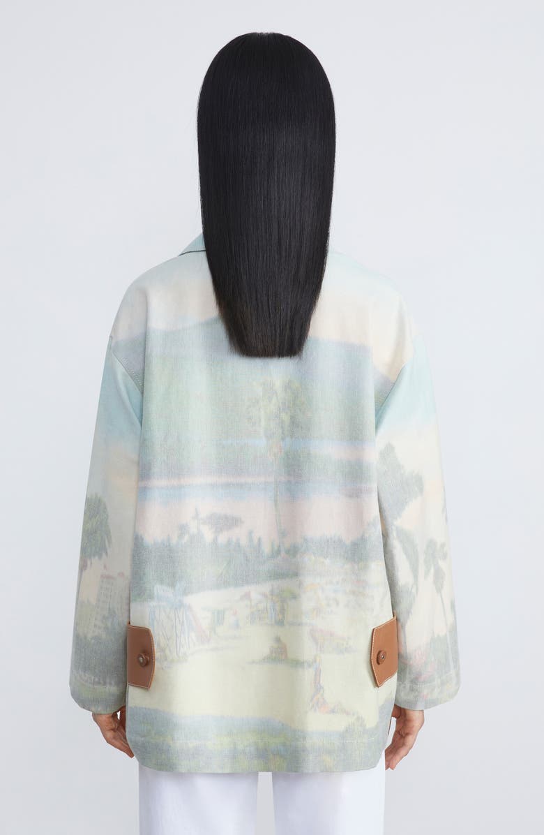 Lafayette 148 New York Landscape Print Cotton Blend Coat | Nordstromrack