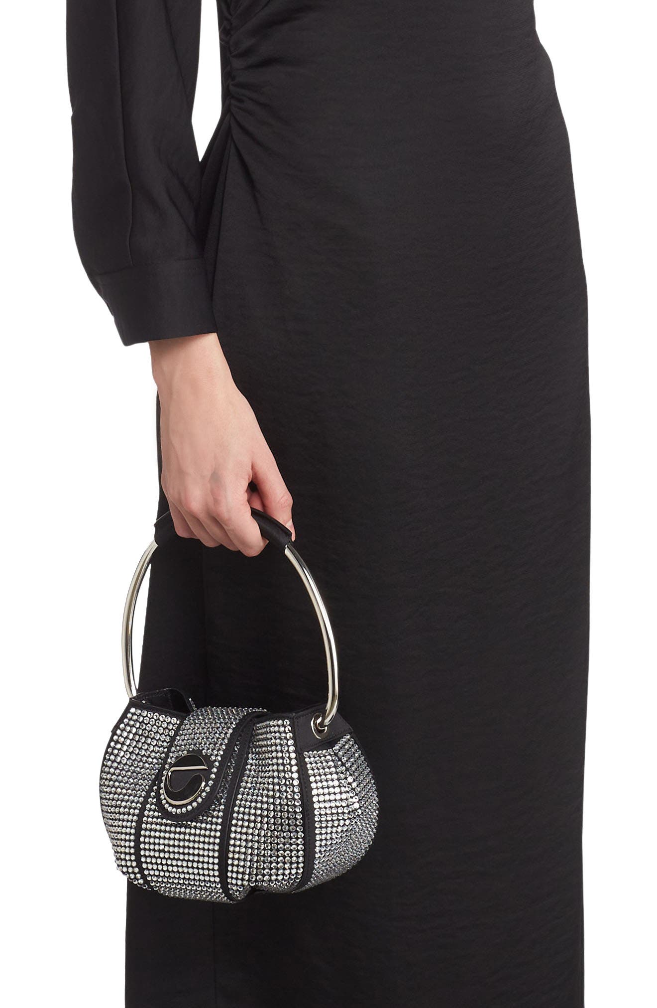 Coperni Ring Swipe Crystal Embellished Top Handle Bag | Nordstrom