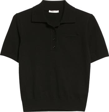 The Row Olin Short Sleeve Cashmere Polo Sweater | Nordstrom