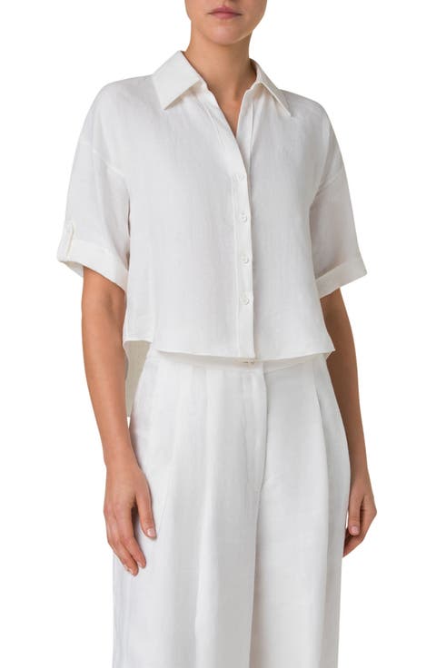 Women's 100% Linen Button Up Tops | Nordstrom
