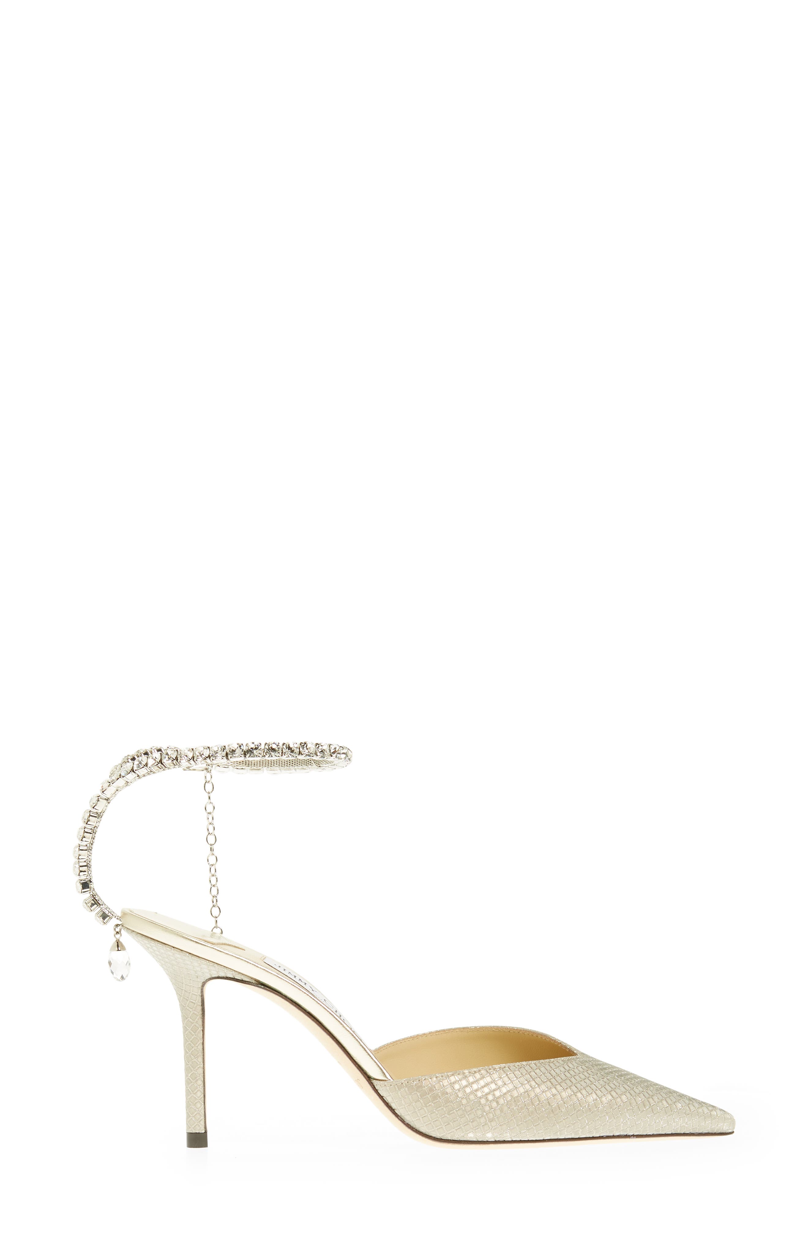 Jimmy Choo Saeda Crystal Ankle Strap Pointed Toe Pump (Women ...