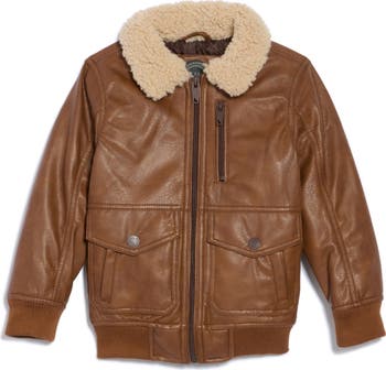 Urban Republic Kids' Coated Faux Shearling Collar Aviator Jacket ...