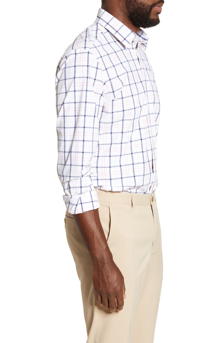 Mizzen+Main Leeward Trim Fit Windowpane Button-Up Performance Shirt ...