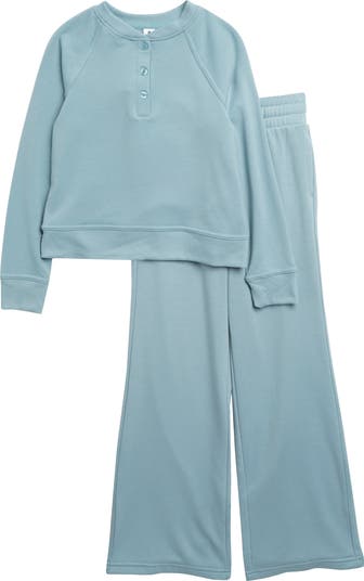 YOGALICIOUS Kids' French Terry Sweatshirt & Wide Leg Pants Set ...