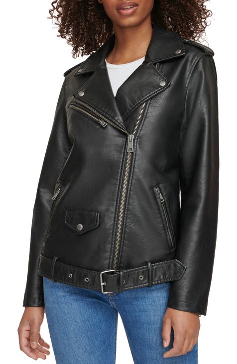 Women's Long Leather & Faux Leather Jackets | Nordstrom