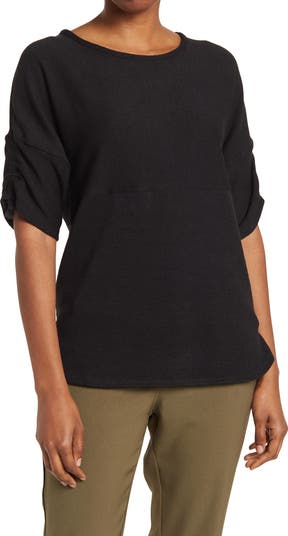 MAX STUDIO Ruched Sleeve Knit Top | Nordstromrack