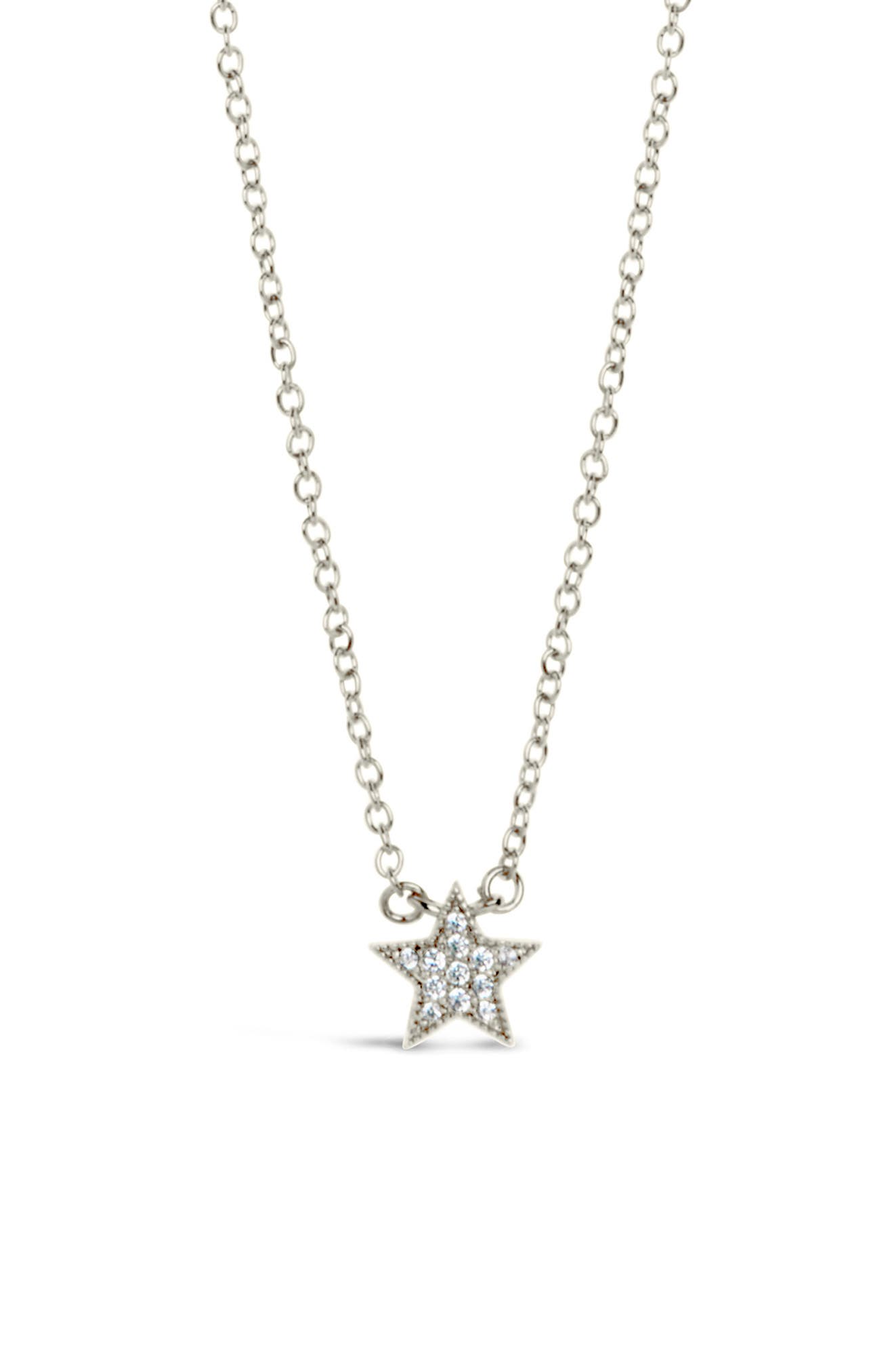 Sterling Forever Dainty Everyday Cubic Zirconia Star Pendant Necklace ...