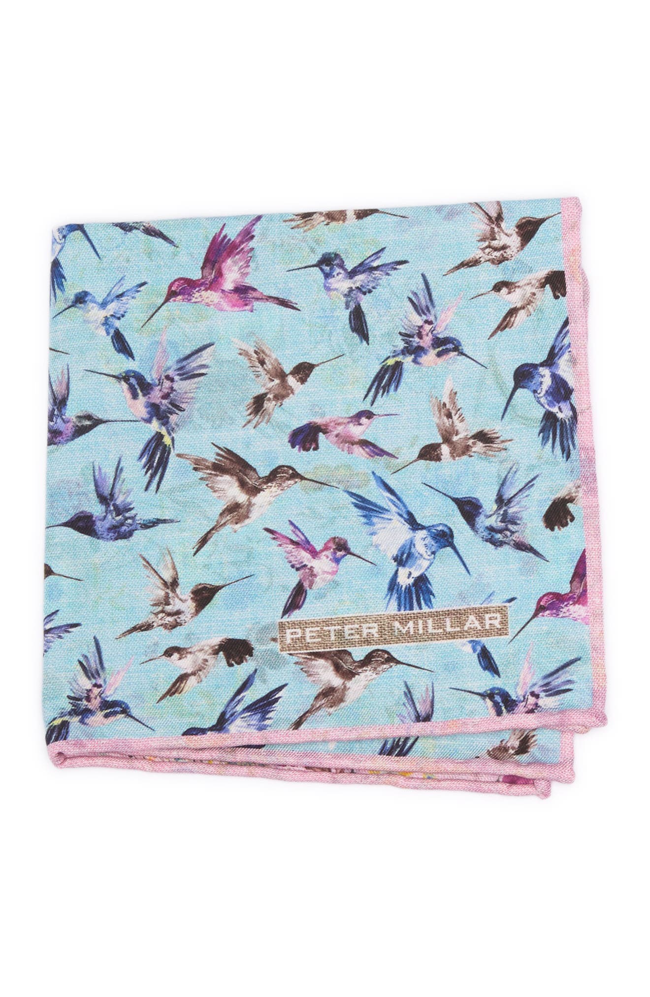 Peter Millar Aviary Print Silk Blend Pocket Square | Nordstromrack