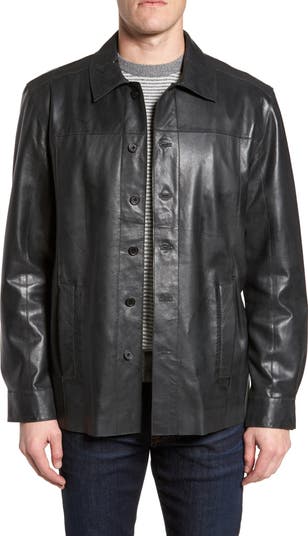 Missani Le Collezioni Button Front Leather Jacket | Nordstromrack