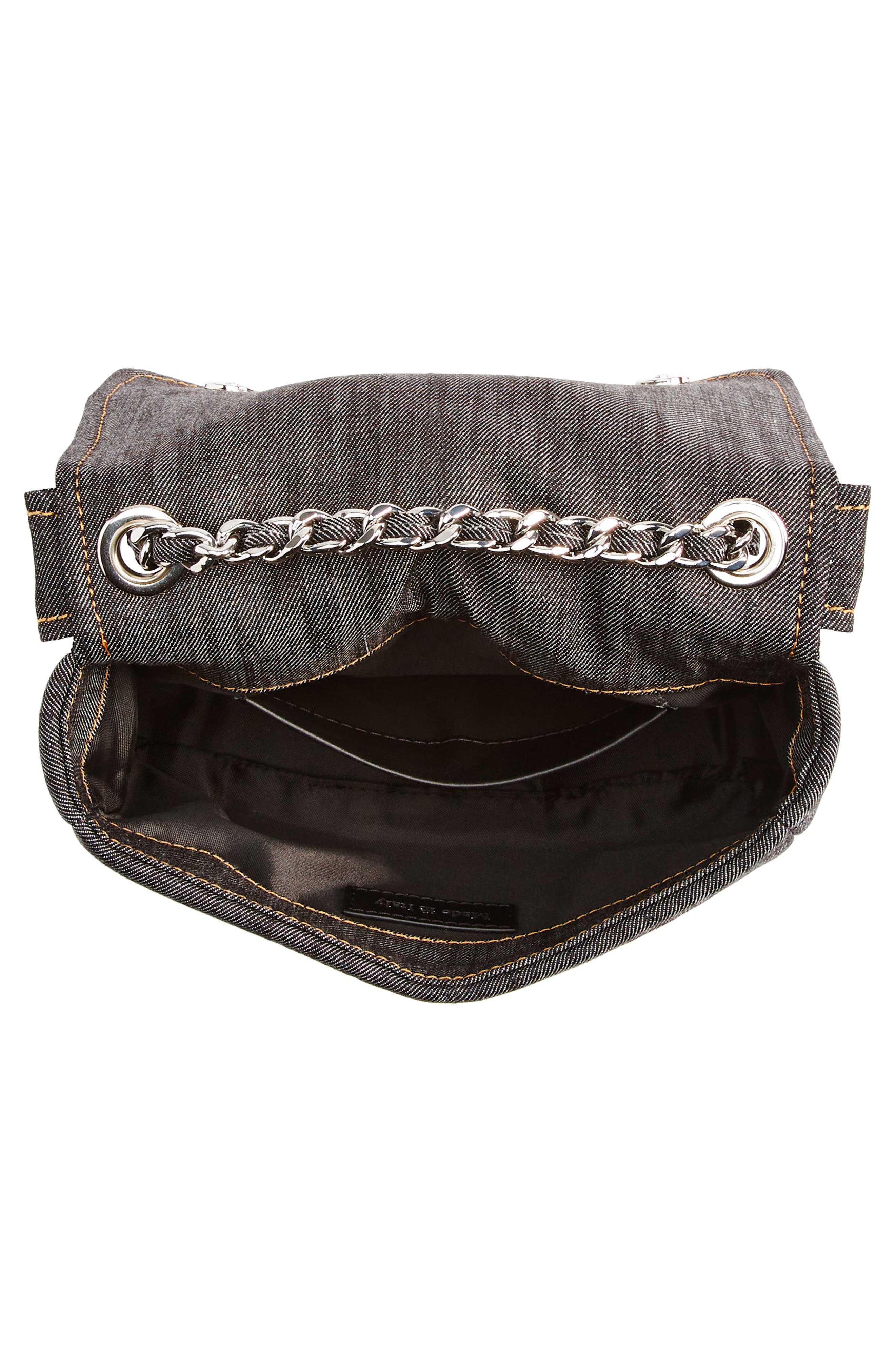Moschino Biker Crystal Embellished Quilted Denim Crossbody Bag | Nordstrom