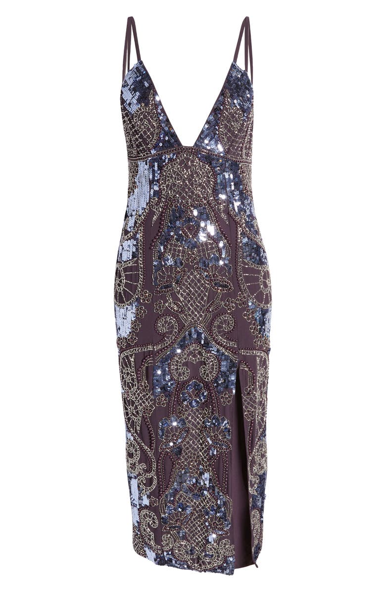 ASOS DESIGN Floral Sequin & Bead Strappy Dress | Nordstromrack