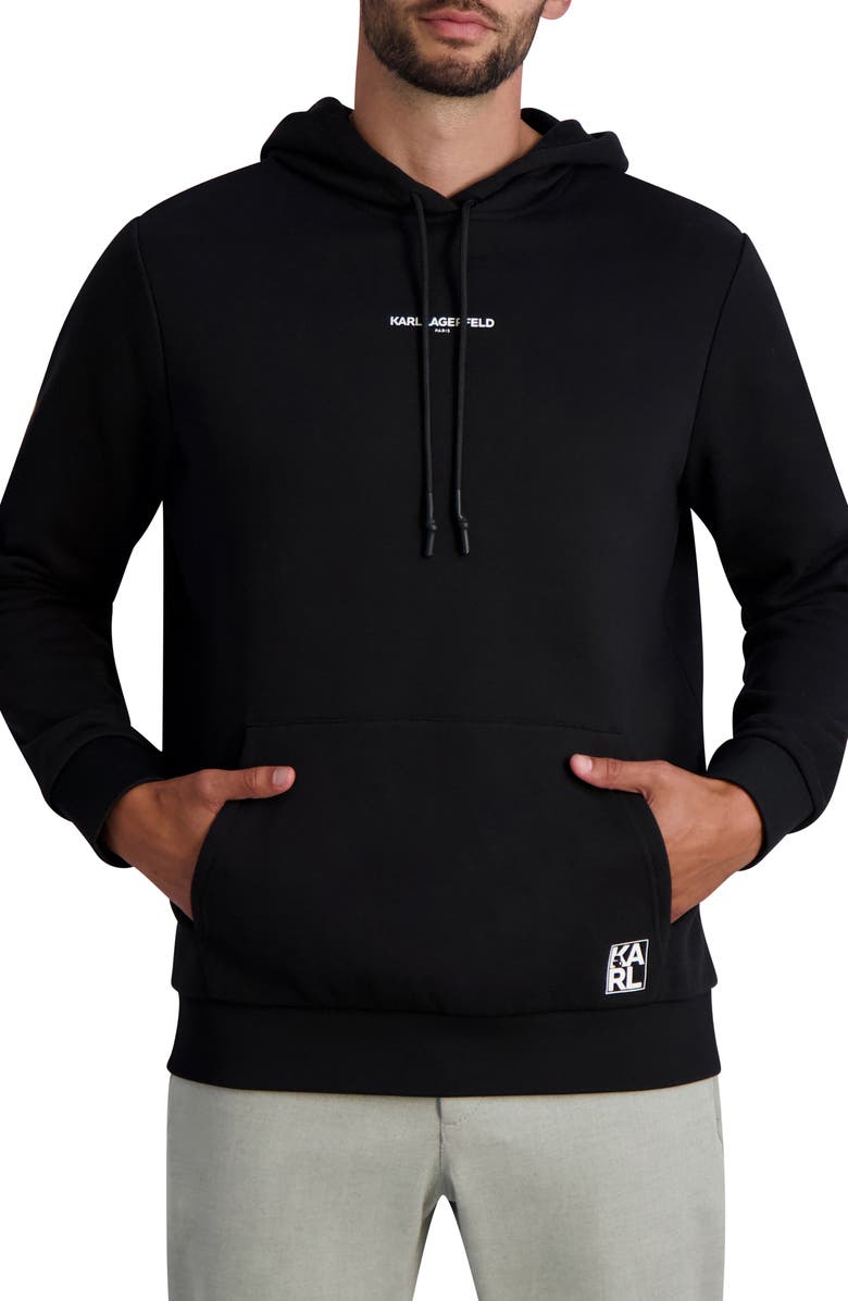 KARL LAGERFELD PARIS Small Logo Patch Hoodie | Nordstromrack