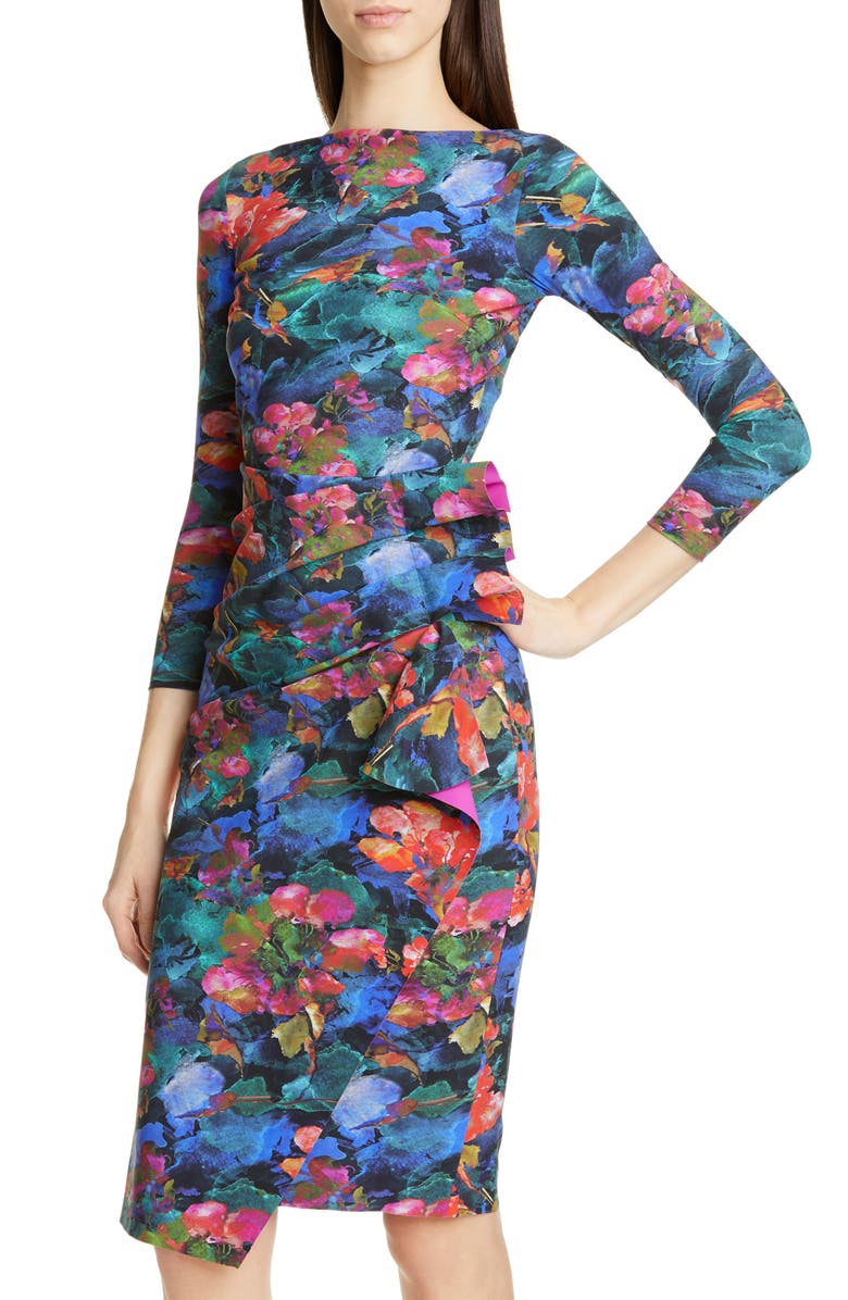 Chiara Boni La Petite Robe Zelma Side Ruffle Floral Print Cocktail ...