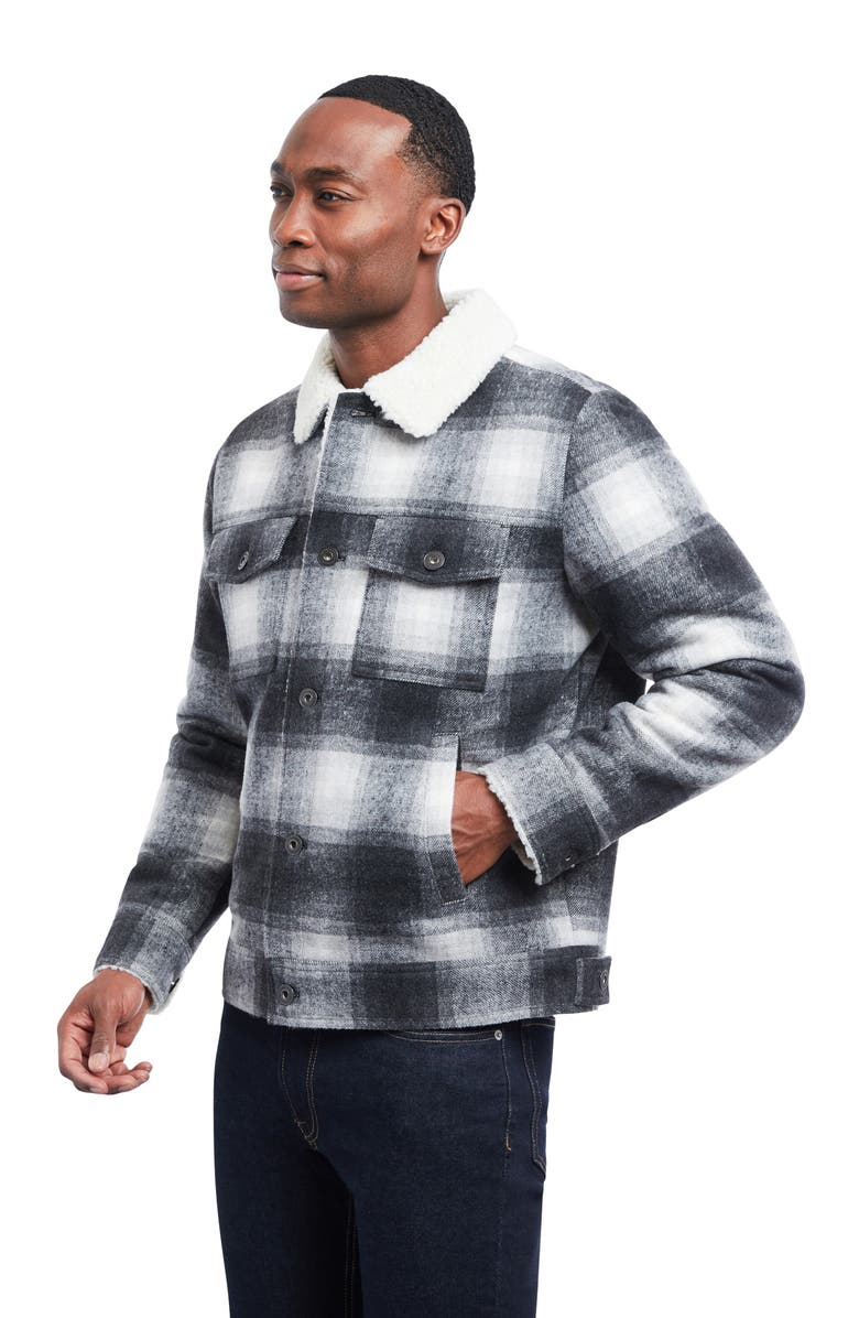 Lucky Brand Thanos Wool Buffalo Plaid Faux Shearling Jacket | Nordstromrack