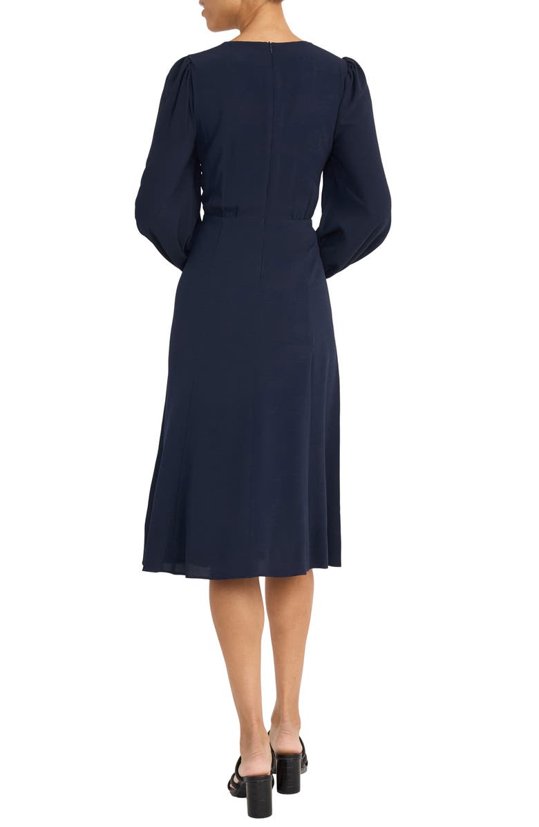 Maggy London Long Sleeve Keyhole Cutout Midi Fit & Flare Dress ...