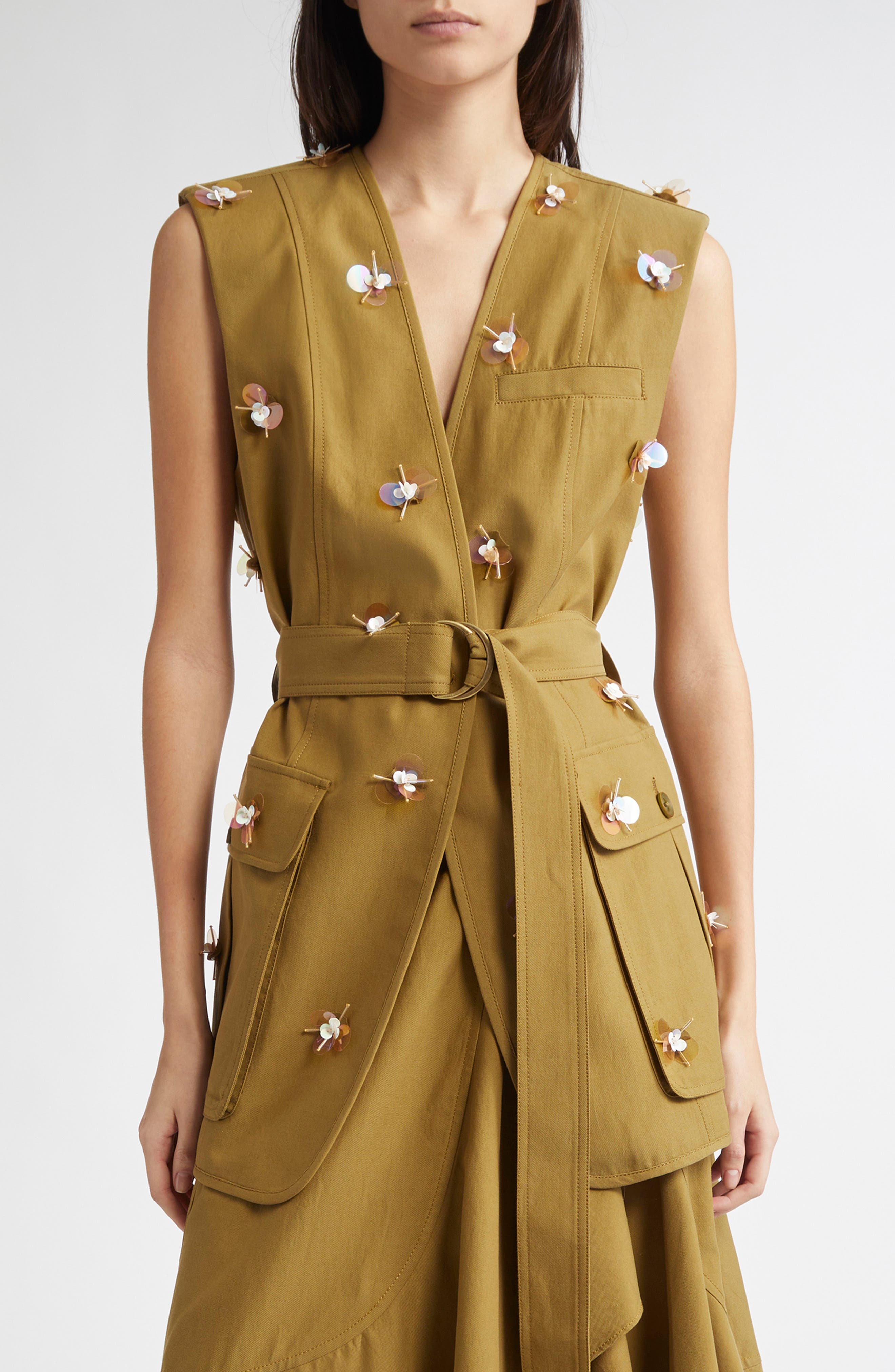 Ulla Johnson Twyla Floral Appliqué Vest | Nordstromrack