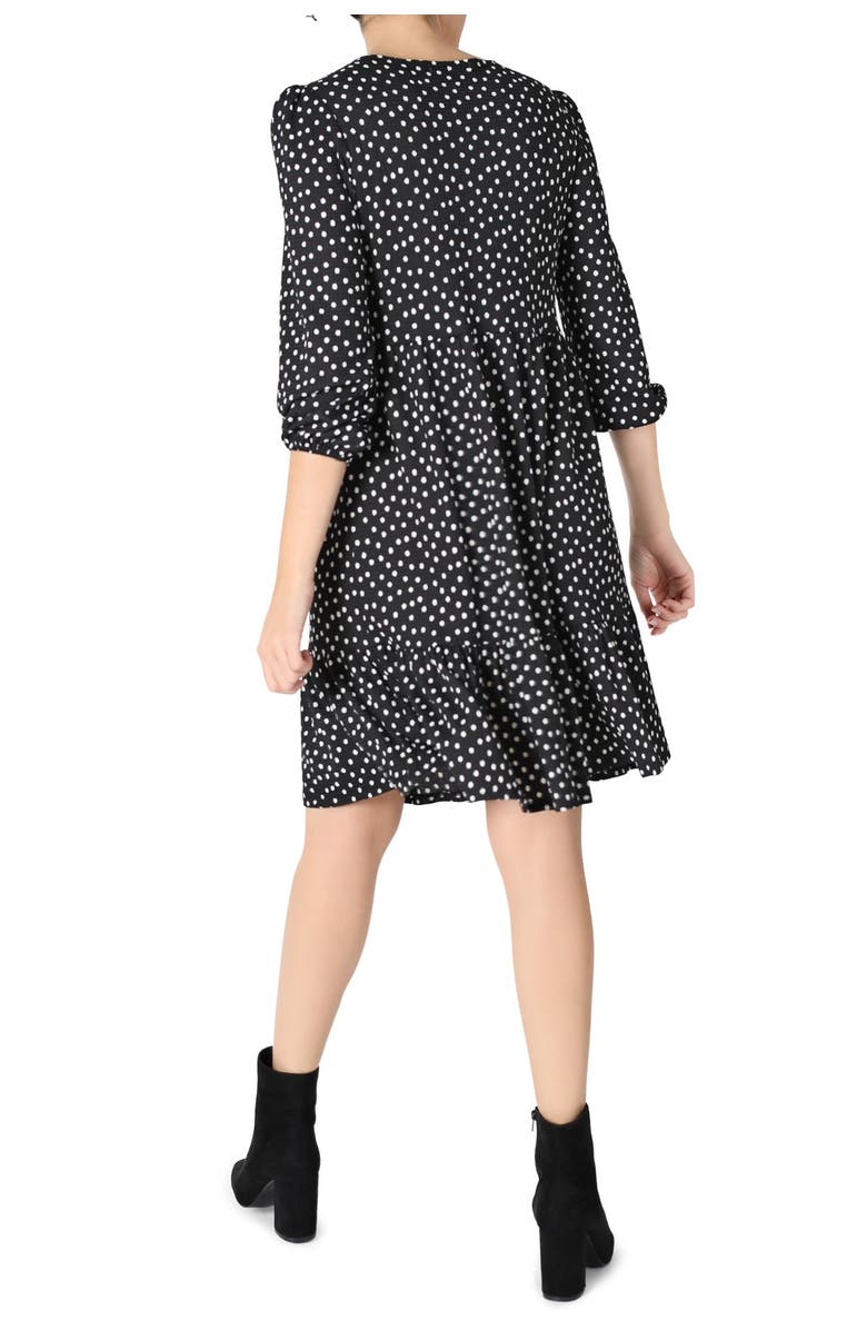 SANDRA DARREN Quarter Sleeve Textured Knit Tier A-Line Dress ...