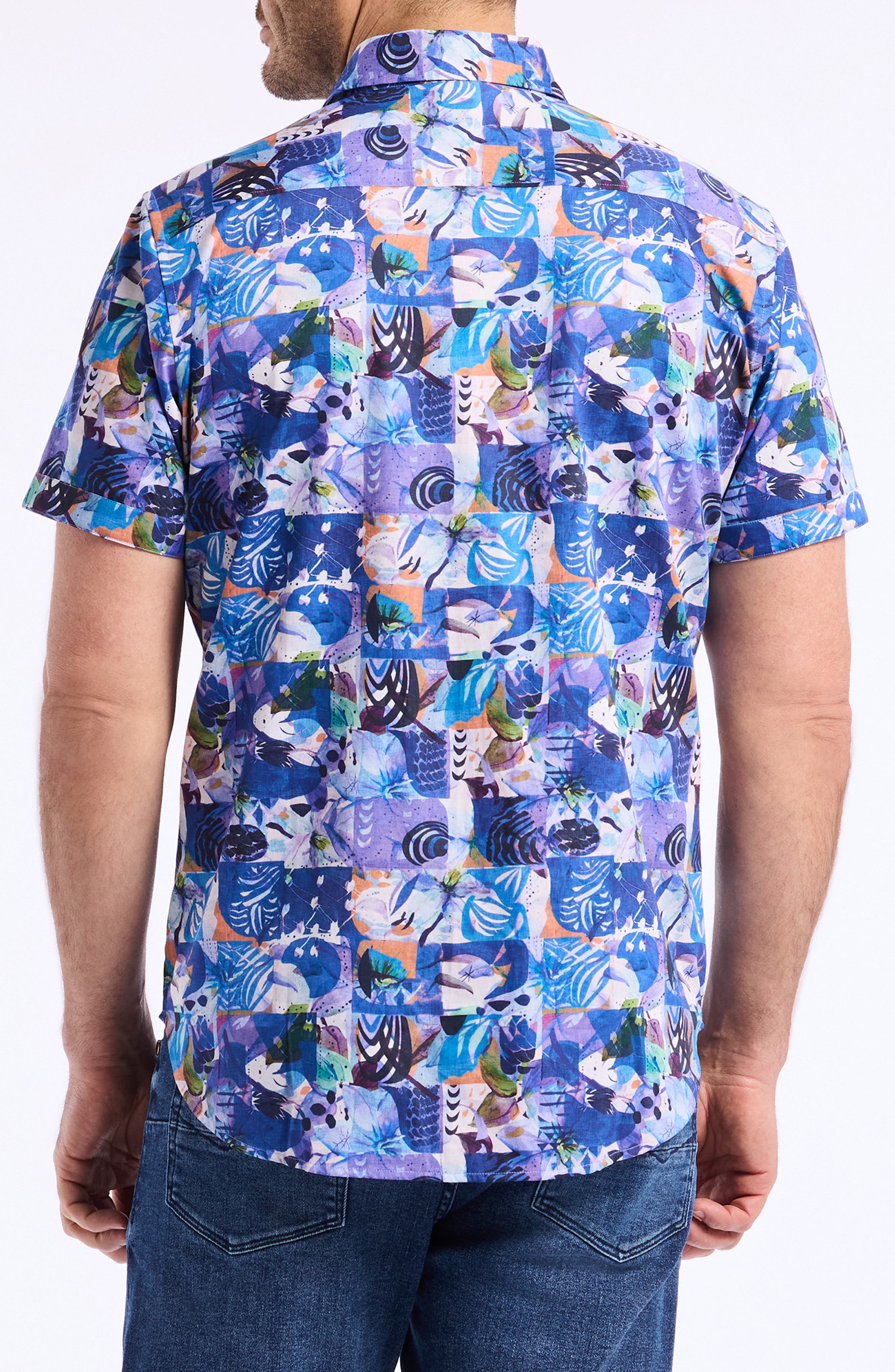 Robert Graham Broward Short Sleeve Cotton Dress Shirt | Nordstromrack