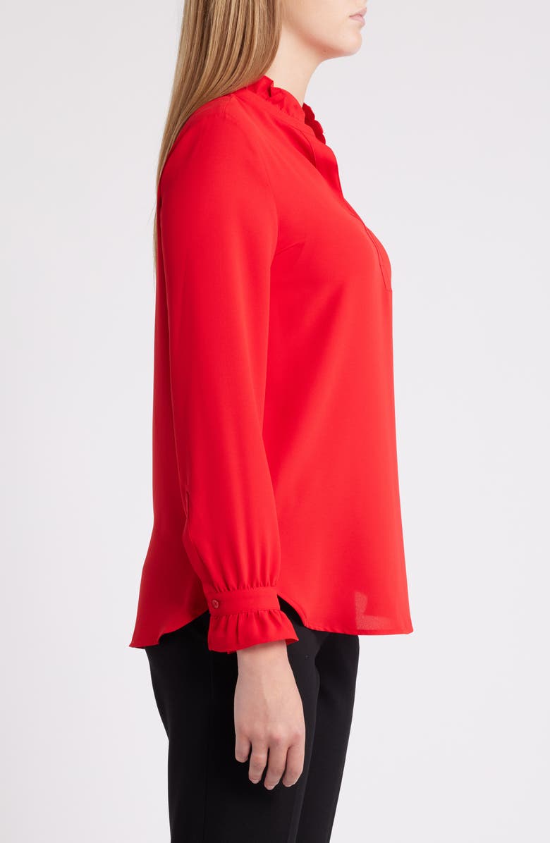 Anne Klein Ruffle Notch Neck Top | Nordstrom