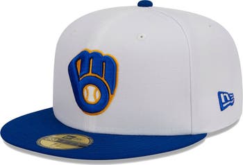 New Era Men's New Era White/Royal Milwaukee Brewers Optic 59FIFTY ...