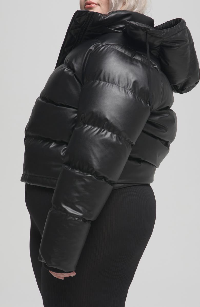 Good American Faux Leather Puffer Jacket | Nordstromrack