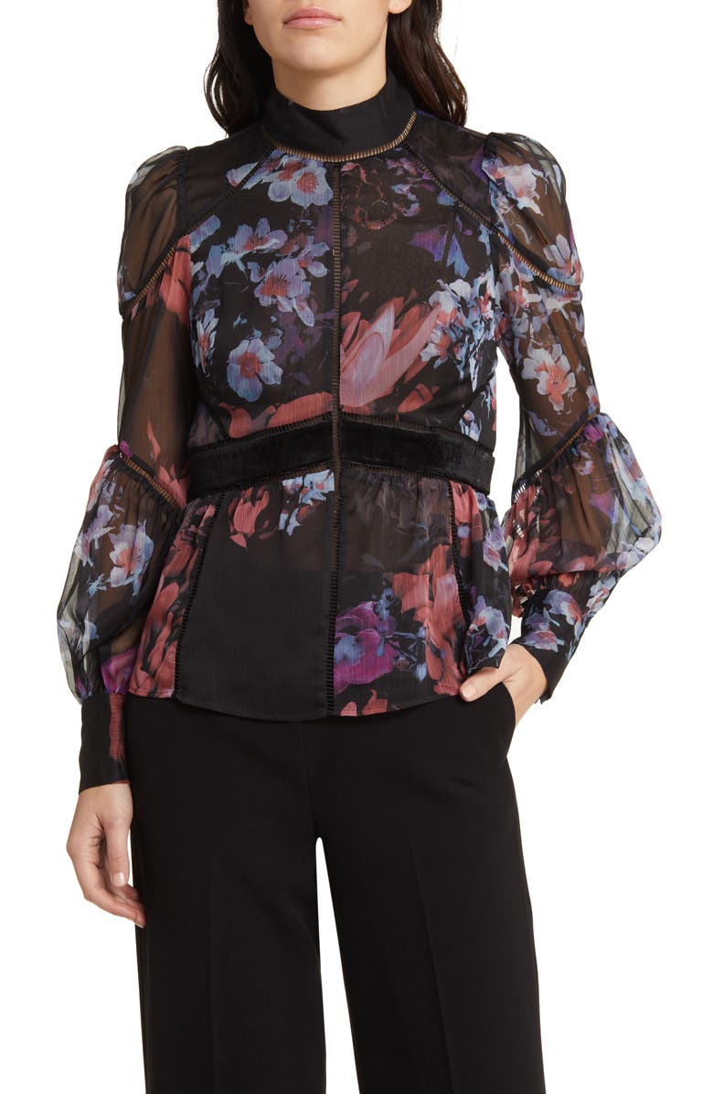 Ted Baker London Neeveh Floral Print Long Sleeve Top | Nordstromrack