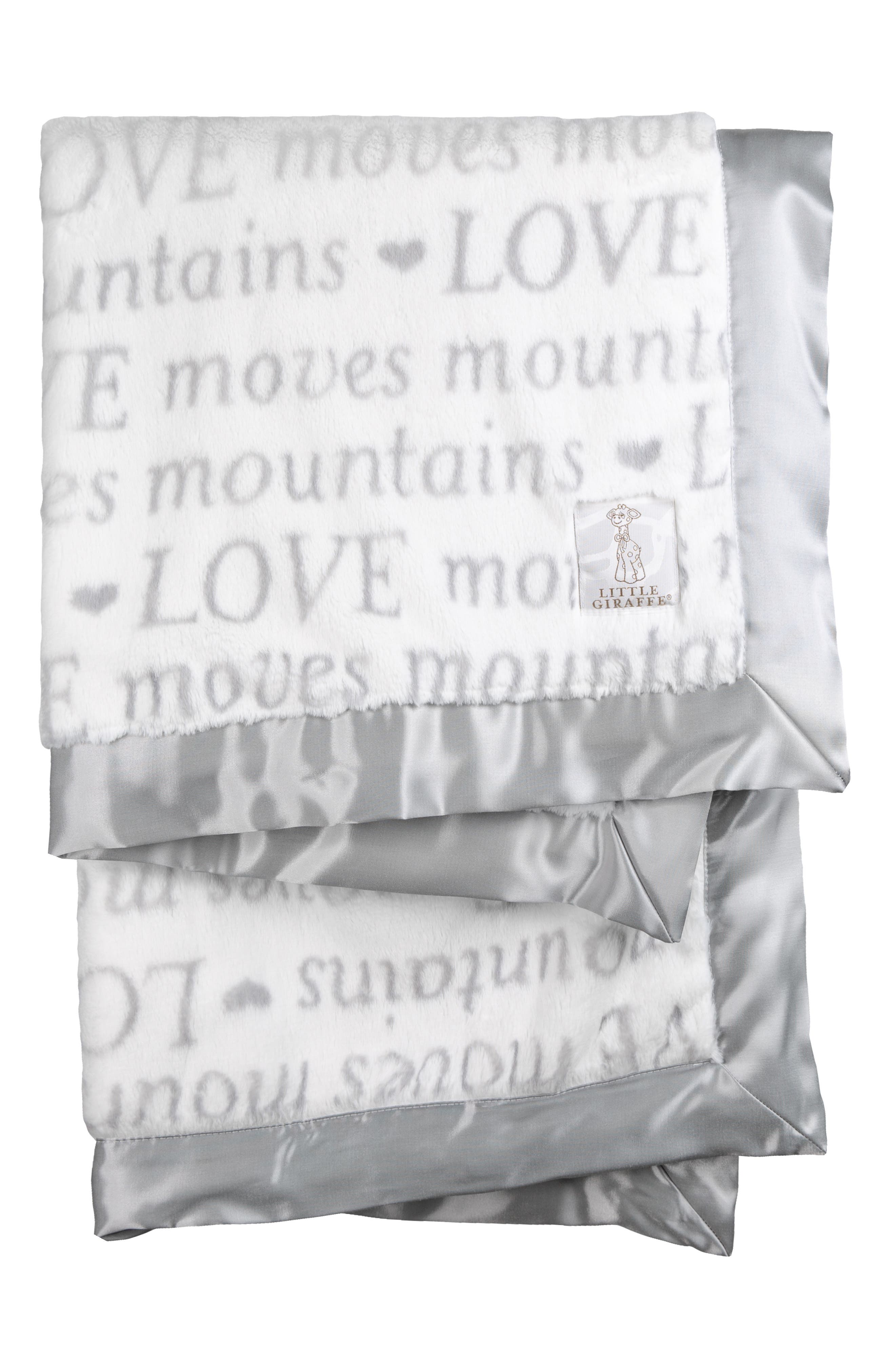 Little Giraffe Luxe Love Moves Mountains Faux Fur Baby Blanket ...
