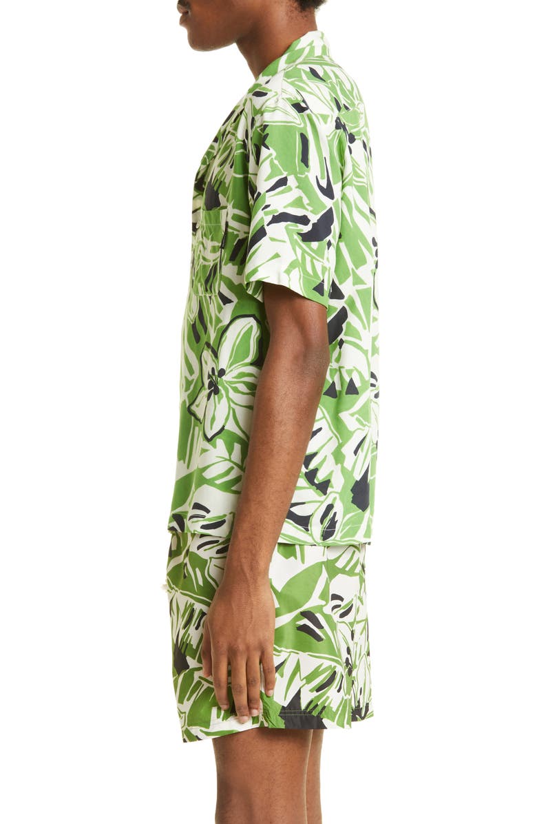 Palm Angels Macro Hibiscus Print Bowling Shirt | Nordstrom