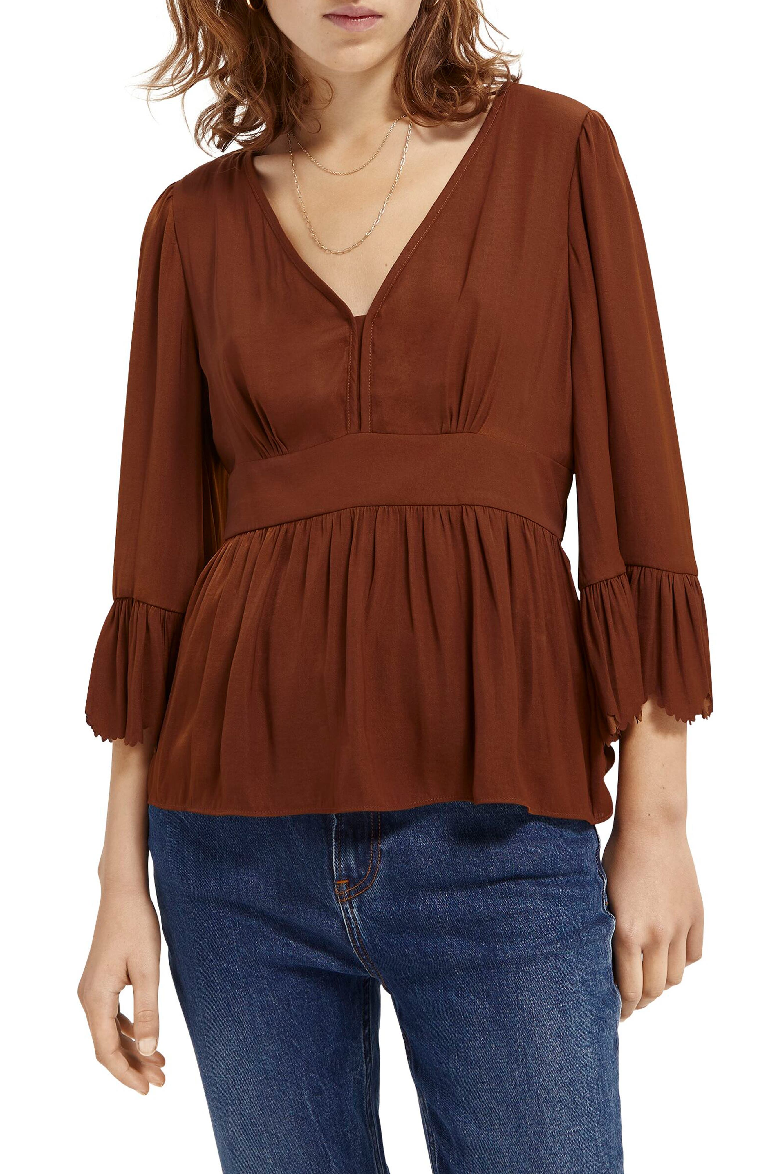 Scotch & Soda V-Neck Peplum Top | Nordstromrack
