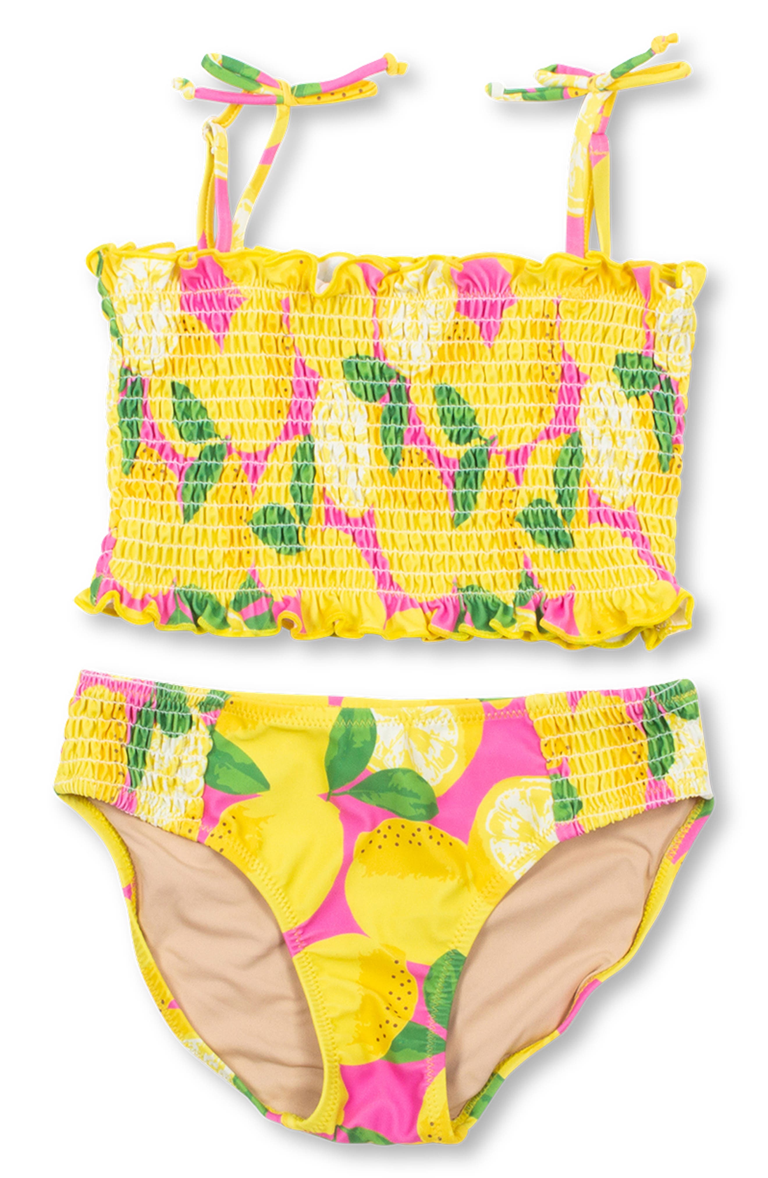 Shade Critters Kids' Smocked Summer Lemon Two-Piece Swimsuit ...