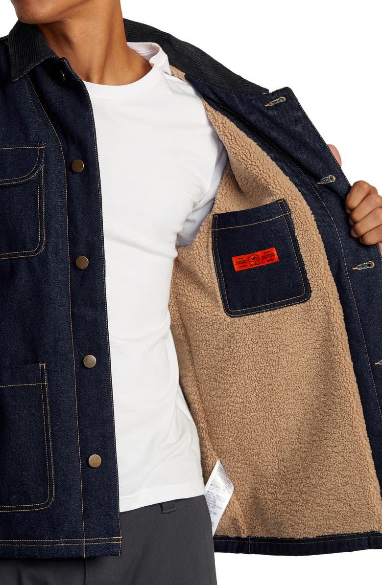 RVCA Chainmail Canvas Chore Coat II with Fuax Shearling Lining ...