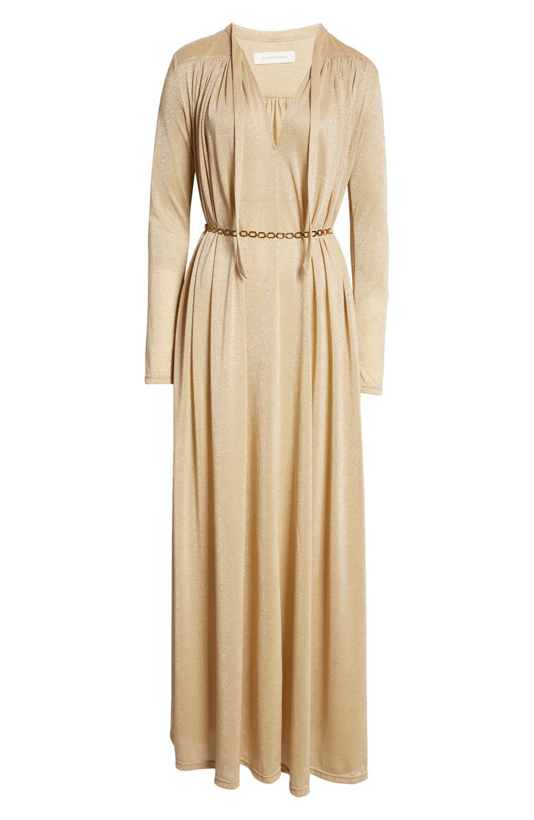 Zimmermann Matchmaker Metallic Long Sleeve Jersey Dress | Nordstromrack