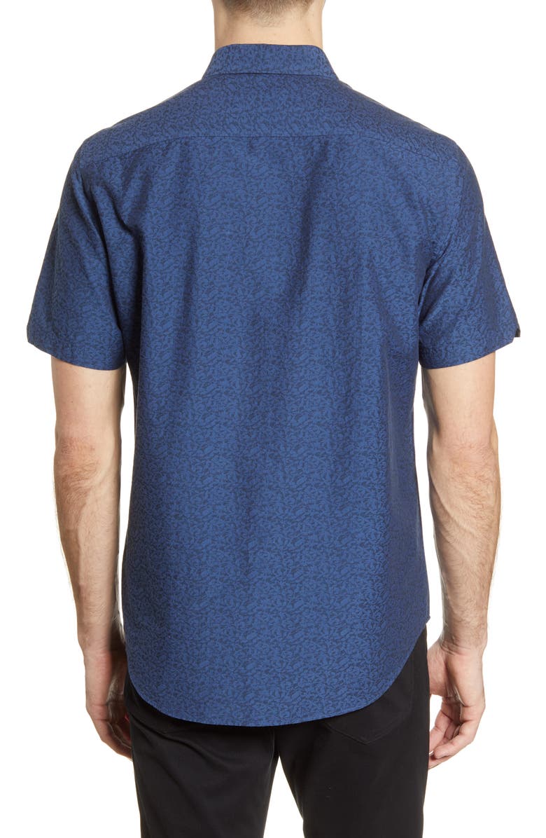 Zachary Prell Bunim Floral Brocade Short Sleeve Button-Down Shirt ...